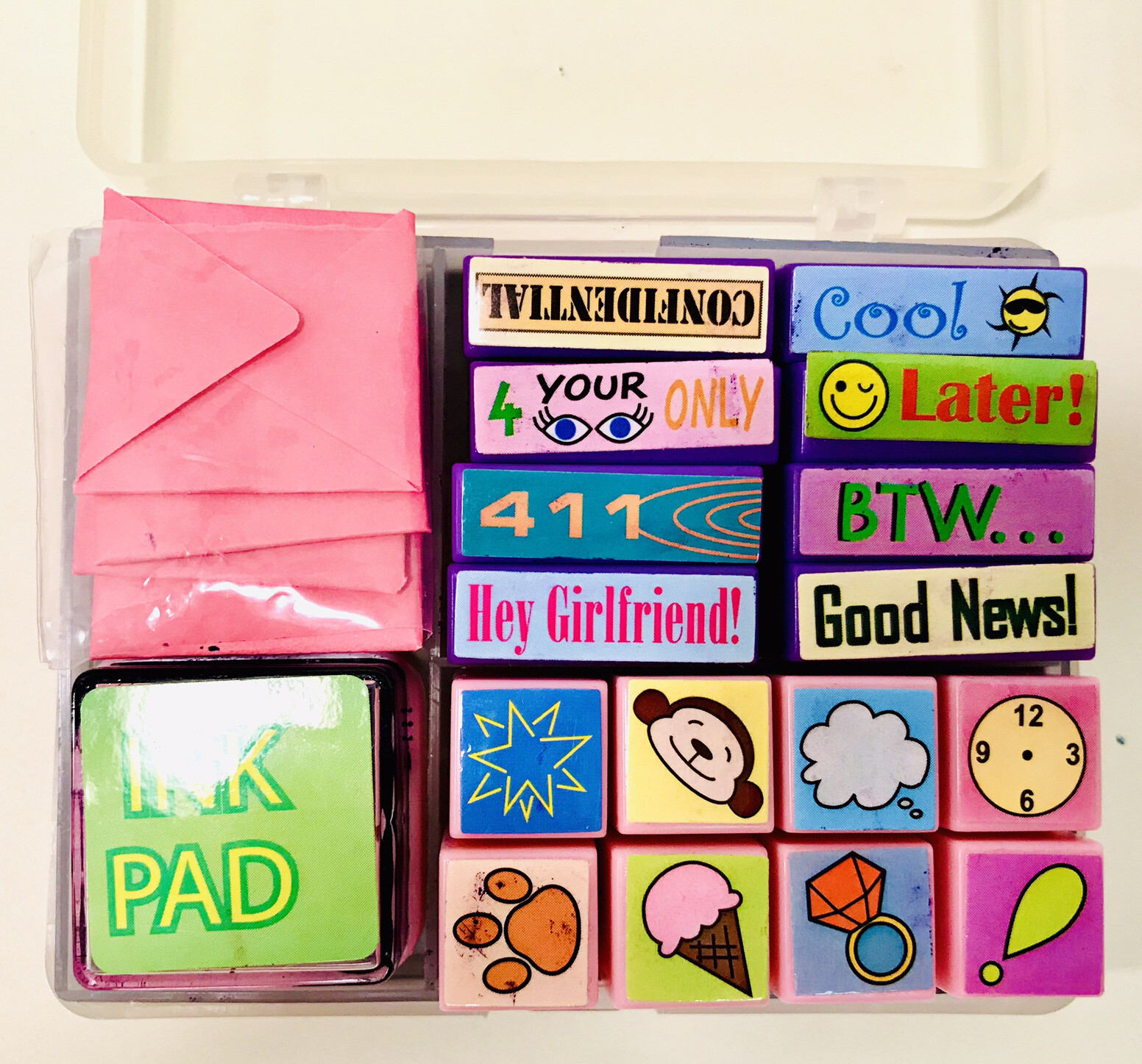 Tangerine Press Vintage Y2K Girlfriends Stationary Notes & 16 Rubber ...