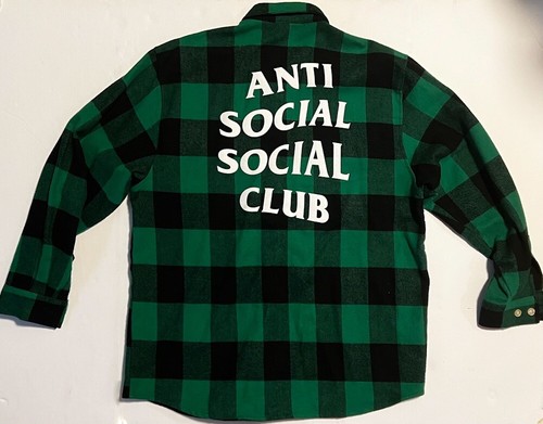 Anti Social Social Club ASSC Thick Flannel Frog Green RARE SIZE XXL 2XL ...