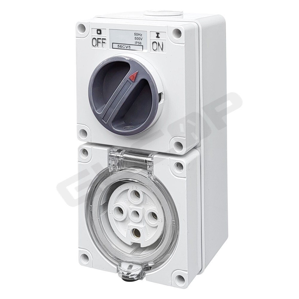 Kripal 5PIN 32A 3 Phase IP66 Switched Socket Outlet (SAA APPROVED, 3YR ...