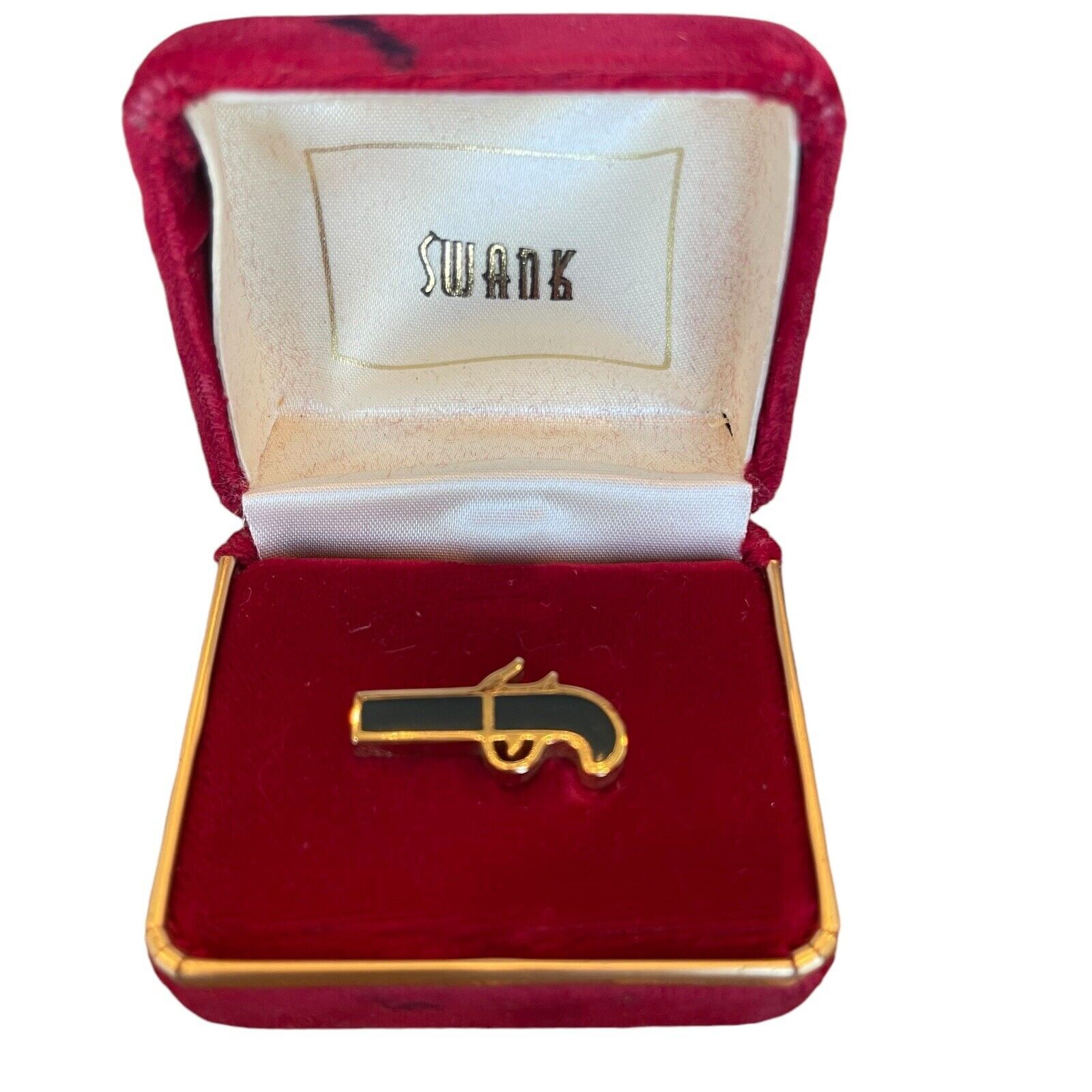 Vintage SWANK Hand Gun Revolver Pistol Tie Tack Pin I… - Gem