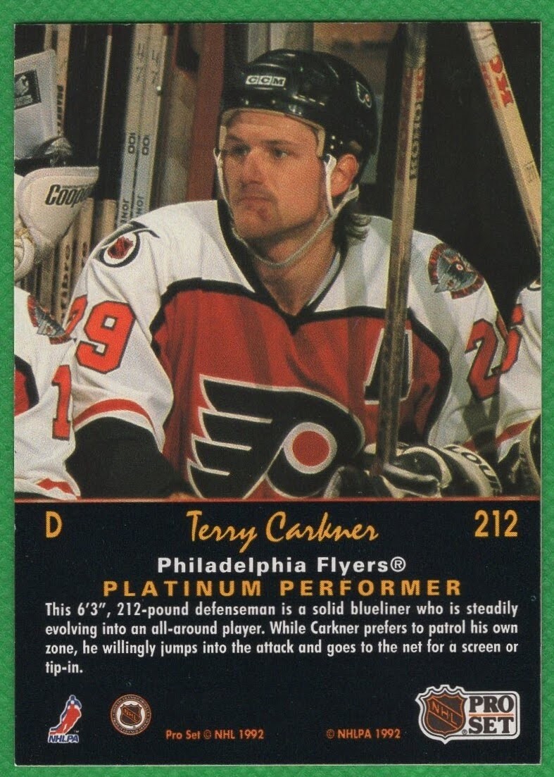 1991-92 Pro Set Platinum - Terry Carkner #212 for sale online | eBay