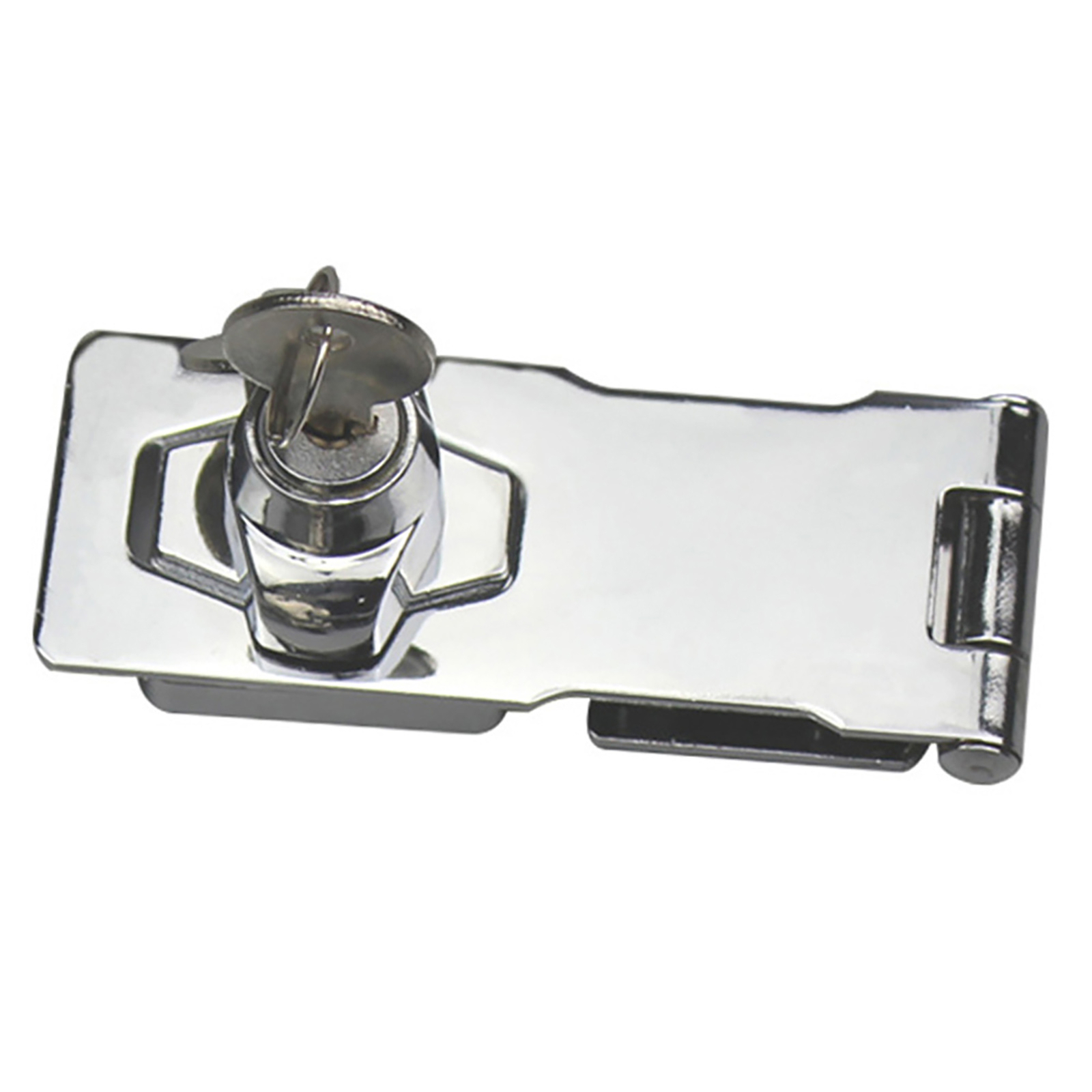 Plating Self Locking Security Hasp Staple 2 Keys Cabinet Lock Drawer ...