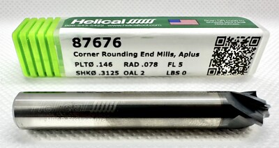 Helical Solutions 87676 5 Flute APLUS Coated Carbide Corner Rounding ...