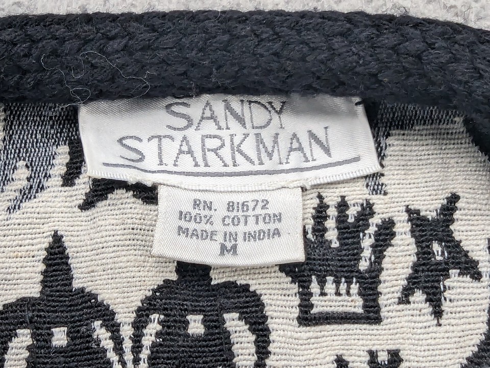 Vintage Sandy Starkman Sweater Ladies Medium Black White Cardigan ...