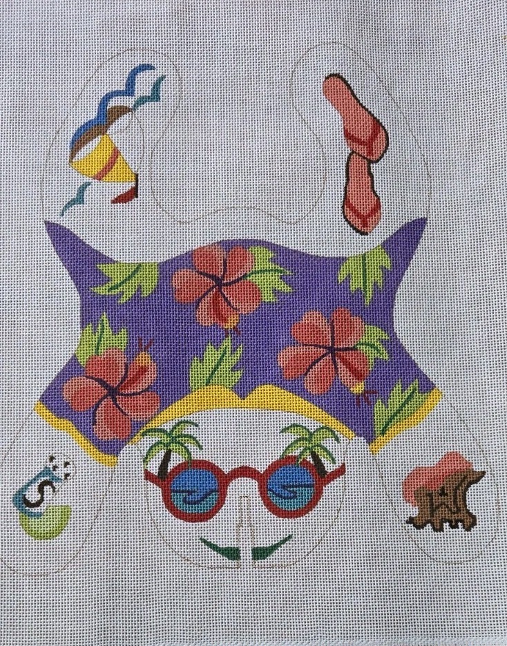 RARE Julie Pischke Hand Painted Needlepoint Canvas-Mr. Key West Frog-13” x 14” | eBay