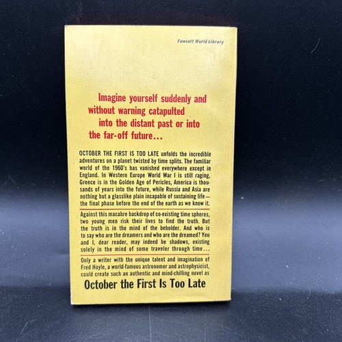 1968:October the First Is Too Late/Fred Hoyle/Vtg PB 1st Fawcett VG ...