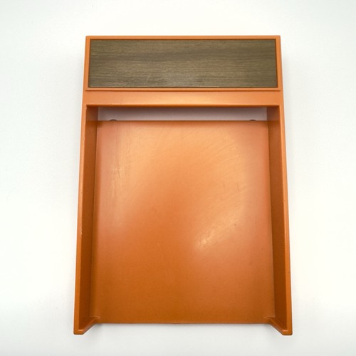 Vintage Eldon Desktop Notepad Holder 4x6, 1966 Orange / Wood Trim USA ...