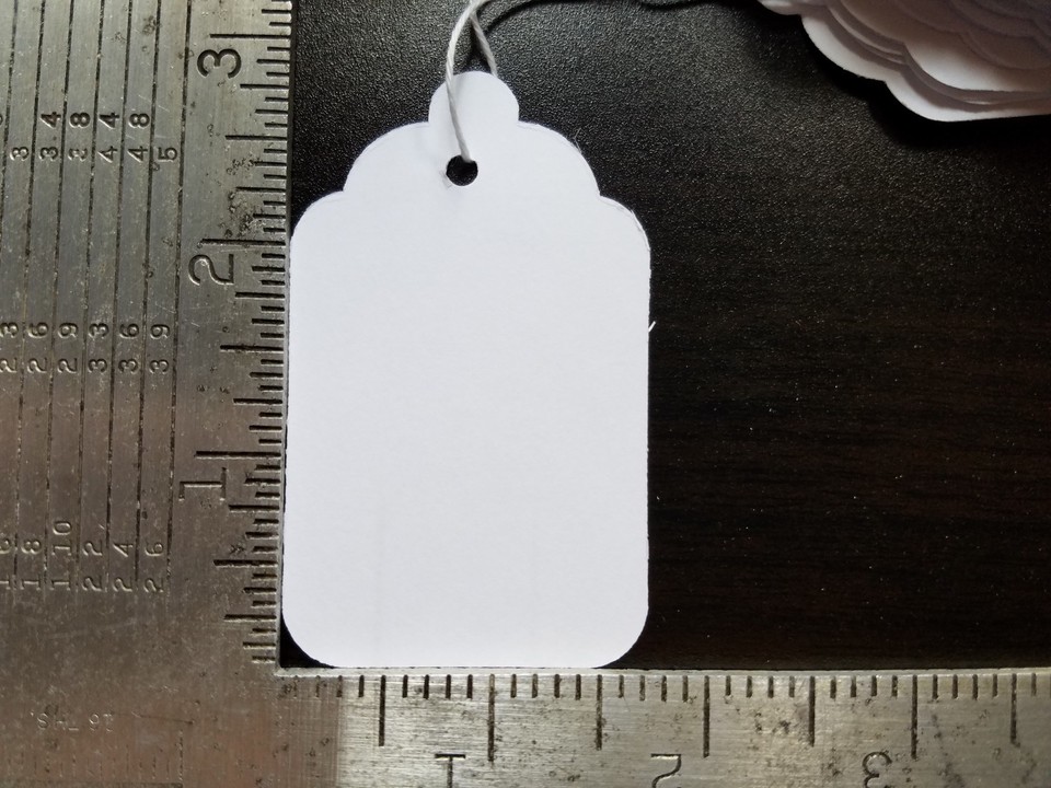 1000 Blank White Merchandise Price Tags with Strings Size #8 Retail ...