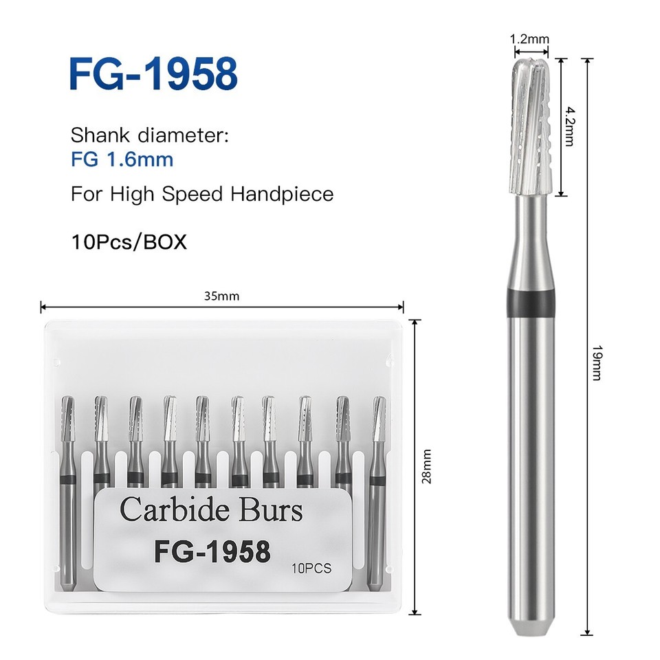Dental Lab Tungsten Carbide Burs Round Bur FG 1.6mm Metal Cutting High ...