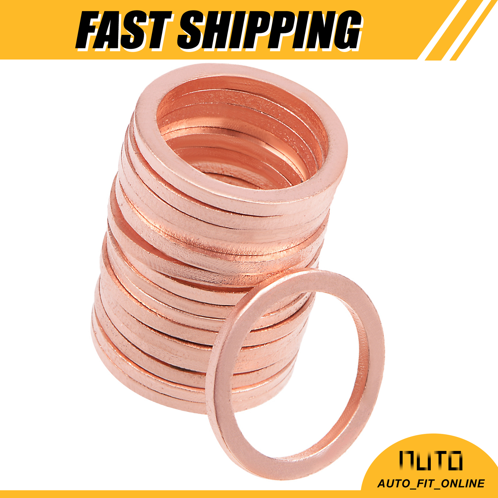TWENTY M14 x 18mm x 1.5mm Copper Flat Washer Sealing Ring for Screw ...