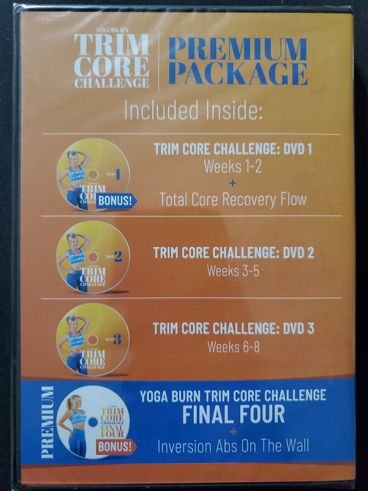 Yoga Burn: Trim Core Challenge Premium Package 4-DVD Set Exercise ...