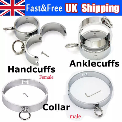 BDSM Metal Steel Wrist Handcuffs Ankle Cuffs Bondage Shackles Lockable ...