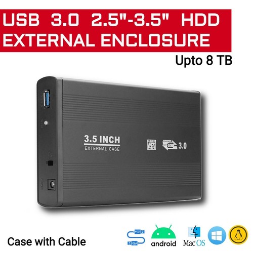 USB 3.0 External SATA HDD SSD 2.5" 3.5" Hard Disk Drive Enclosure Caddy ...