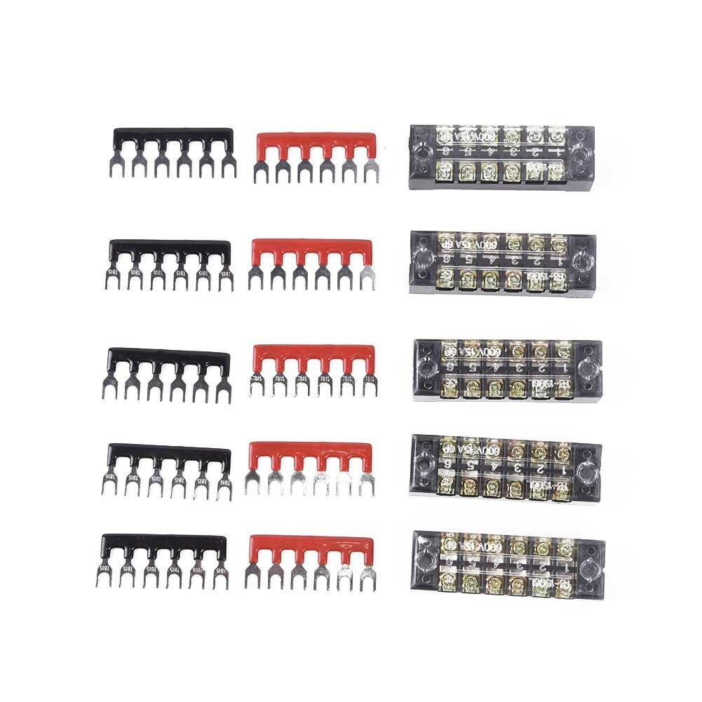 Efficient 6 Position Dual Row Terminal Block Set for Safe Power ...