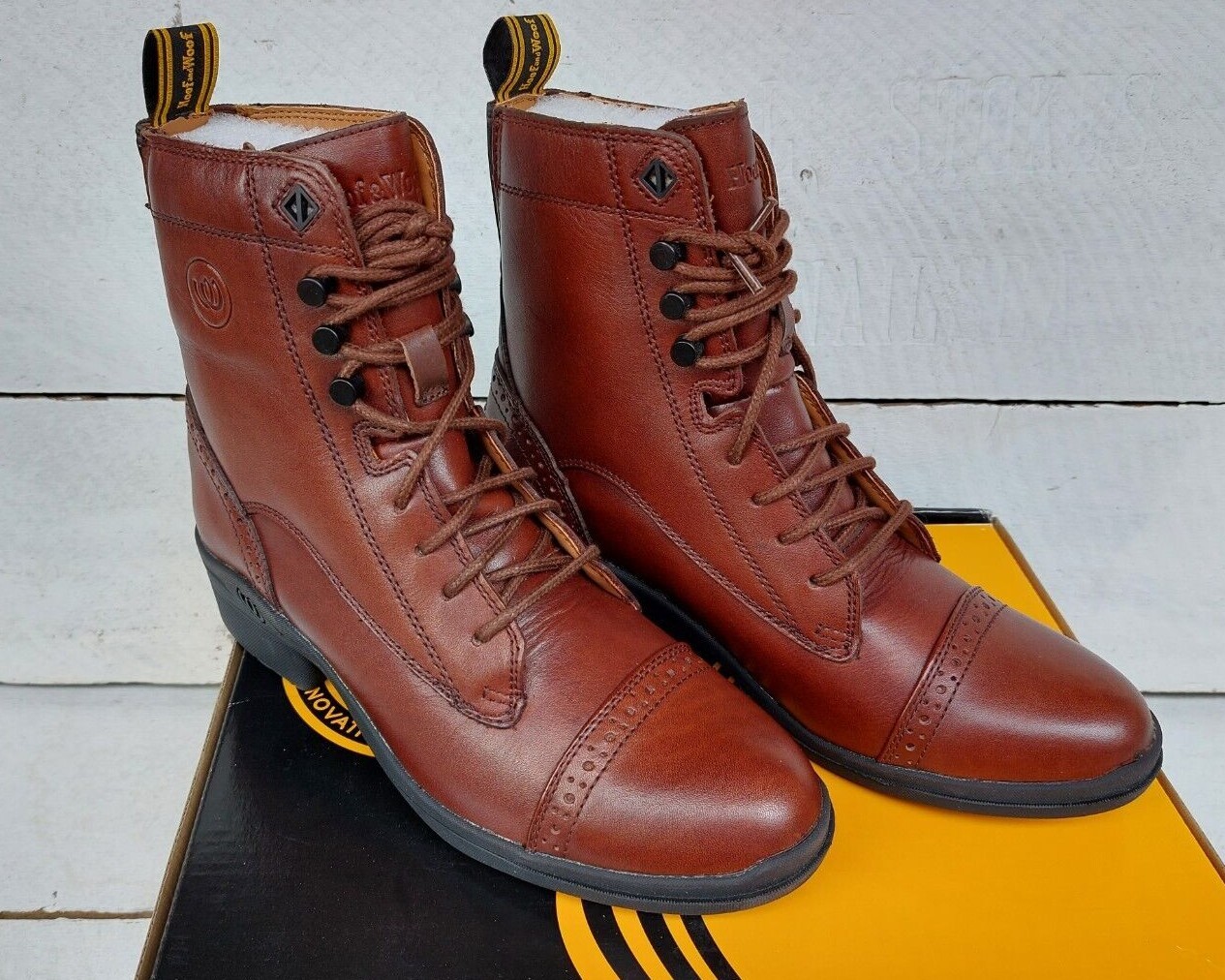 Ladies Hoof & Woof 301 Leather Lace Up Paddock Boots | eBay UK