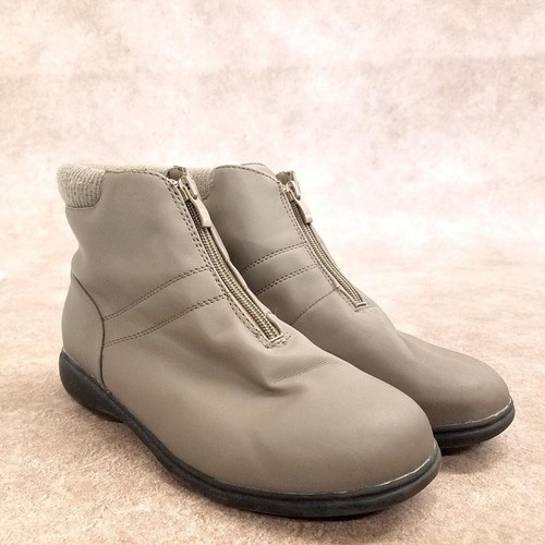 Angel Steps Womens Size 7.5 Gray Front Zip Ankle Boot Booties | eBay