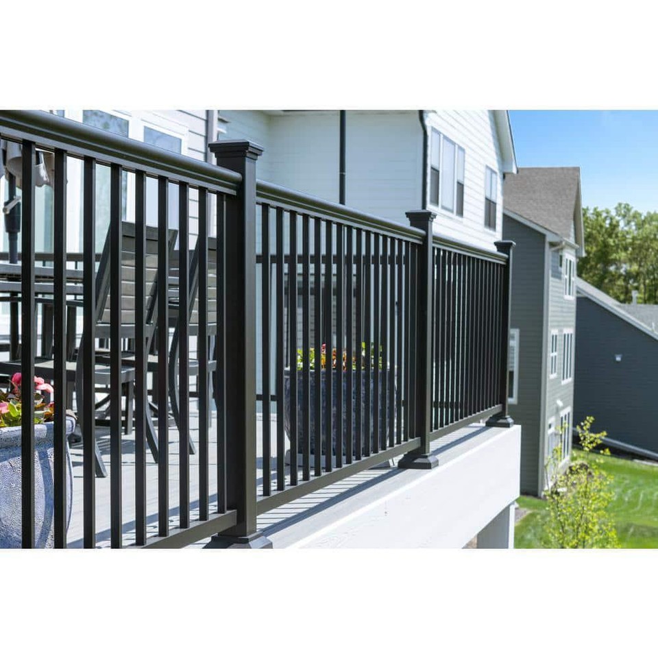 Aria Railing Deck Railing 72" x 36" Preassembled Aluminum Powder Coated ...