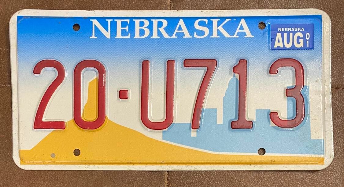 Nebraska 2001 CASS COUNTY License Plate # 20-U713 | eBay