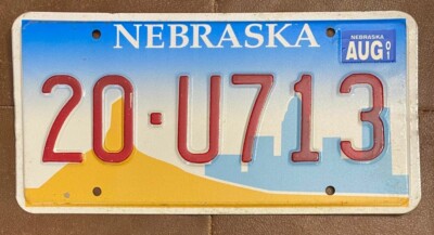 Nebraska 2001 CASS COUNTY License Plate # 20-U713 | eBay