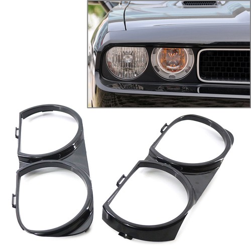 Front L&R Lamp Headlight Bezel Trim Fit For Dodge Challenger 2015-2021 ...