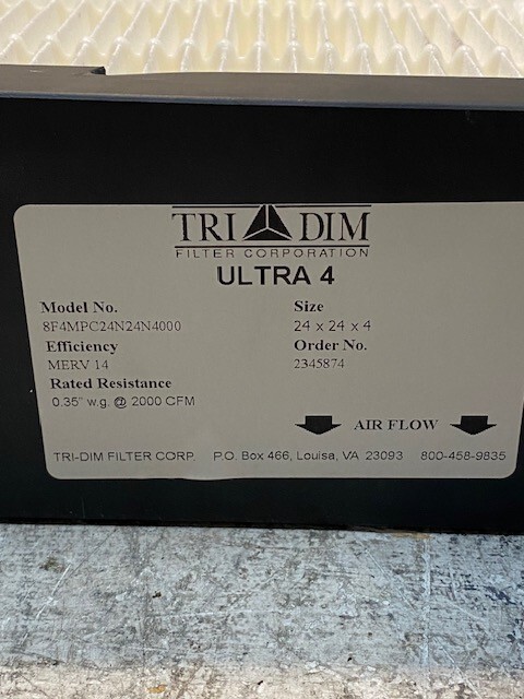 TRI DIM Ultra 4 Filter Model 8F4MPC24N24N4000 Size 24X24X4 | eBay