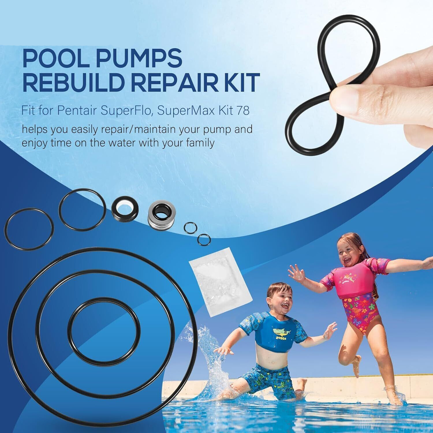 O-Ring Rebuild Repair Kit Fit for Pentair SuperFLo and SuperMax Pumps ...