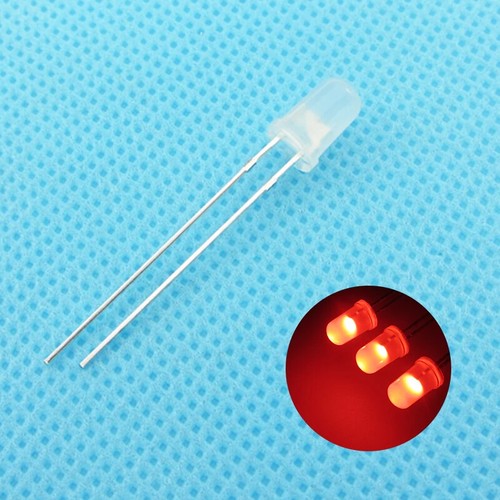 100pcs/lot, F5 5mm Red LED, Round Light Emitting Diode, Diffused Foggy DIY | eBay