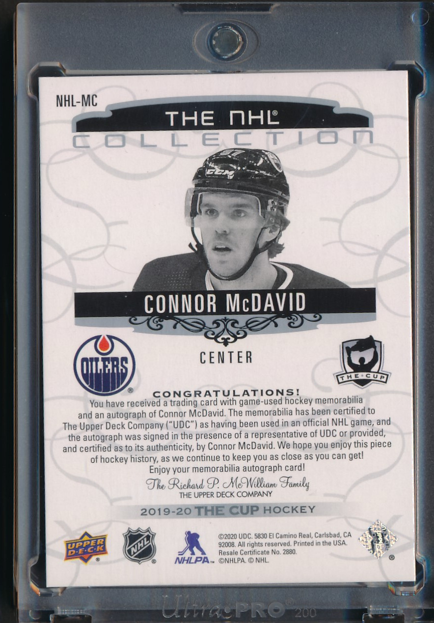 2019-20 CONNOR MCDAVID THE CUP NHL COLLECTION AUTO PATCH JERSEY /5 | eBay