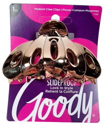 Goody Medium Claw Slide-Proof Deluxe Finish Gold Plastic Hair Clips ...