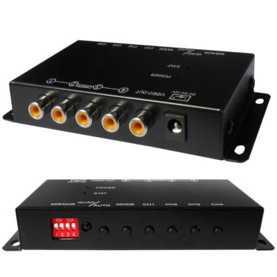 4-Way Car Composite RCA Video Splitter Distribution Support Rear Four ...