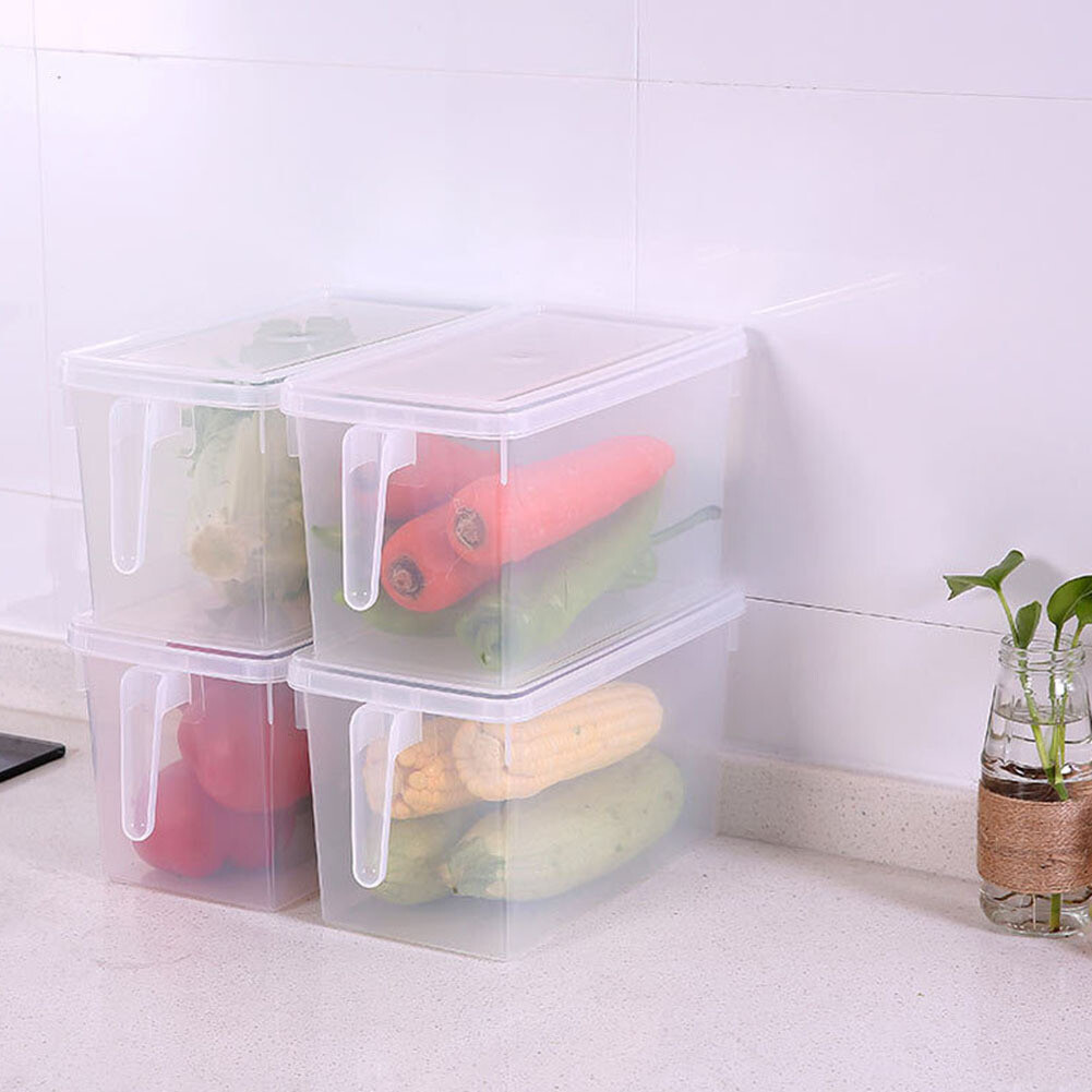 Stackable Plastic Storage Box Kitchen Cupboard Organiser Container Box ...