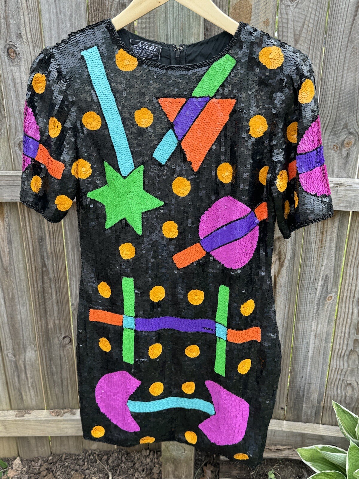 VTG 1980’s Mod Pop Art All Over Sequin Silk Statement… - Gem
