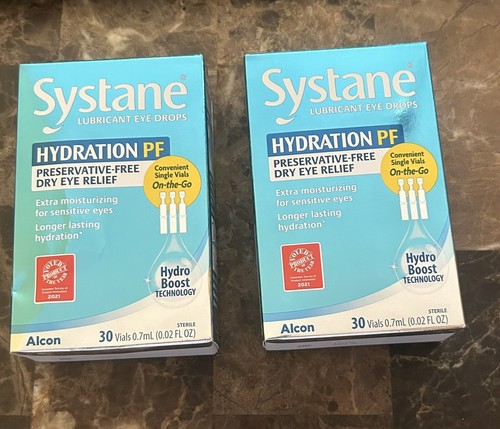 2 Box 30ct Vials Systane HYDRATION PF Preservative-Free Eye Drops-Total ...