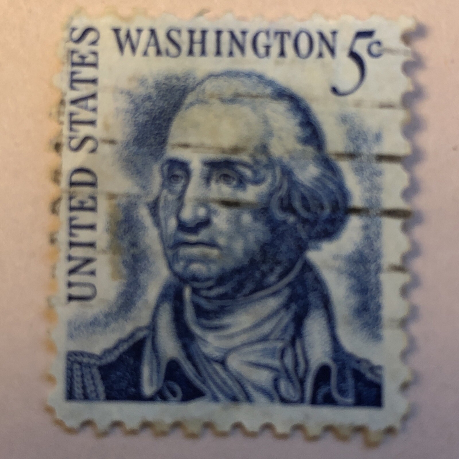 GEORGE WASHINGTON 5 CENT BLUE UNITED STATES POSTAGE STAMP. USED | eBay