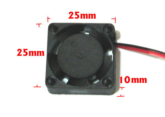 3pcs Micro Cooling Fan DC 12V 25x25x10mm Wire for Computer PC Case CPU ...