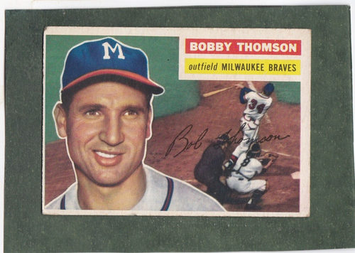 *1956 TOPPS #257 BOBBY THOMSON, BRAVES beauty - top lft tip fuzz | eBay