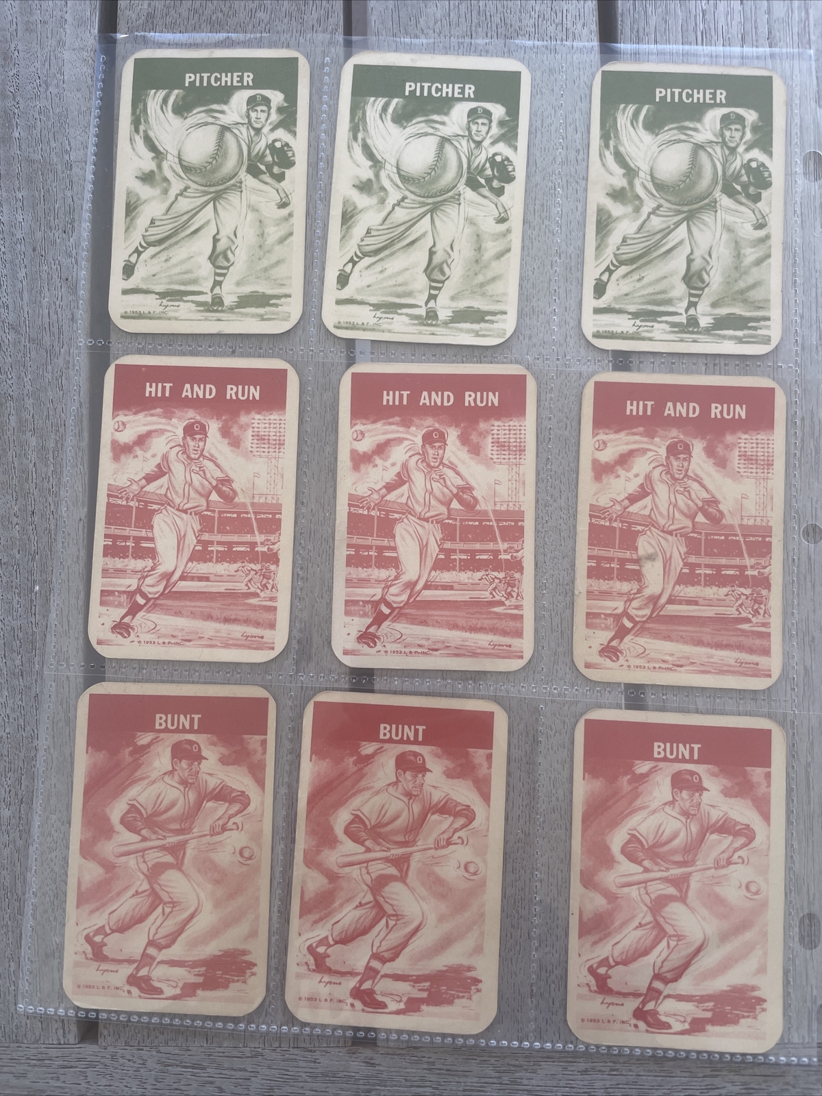 Lot Of 9 PITCHER, HIT AND RUN & BUNT / OUT 1953 L & F INC VINTAGE ...