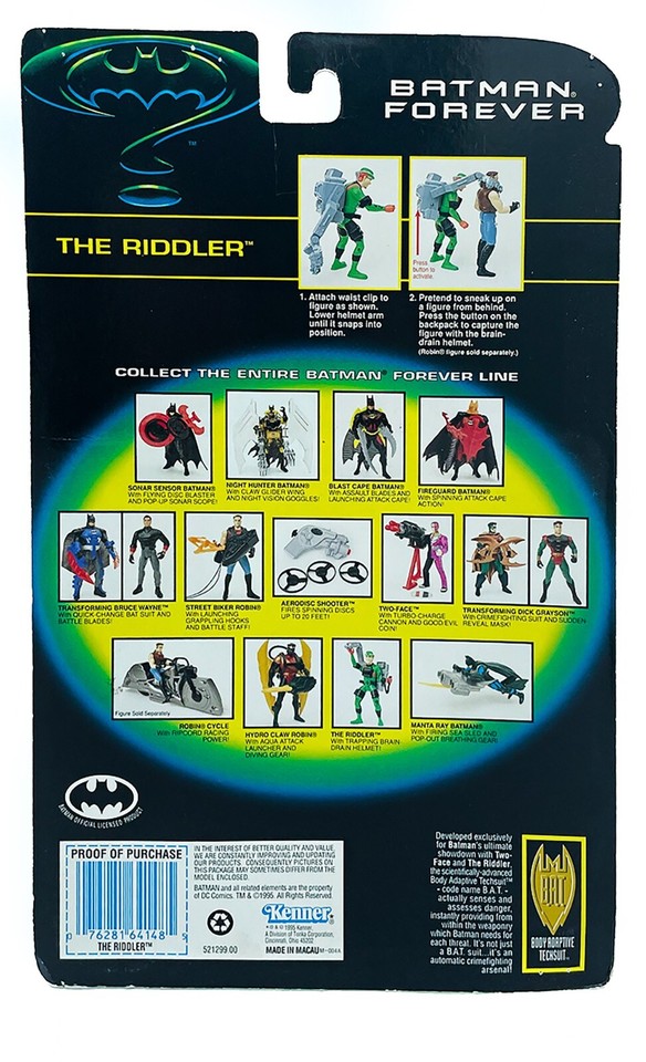The Riddler (Brain-Drain) BATMAN FOREVER Action Figure SUPER QUIZZICAL ...