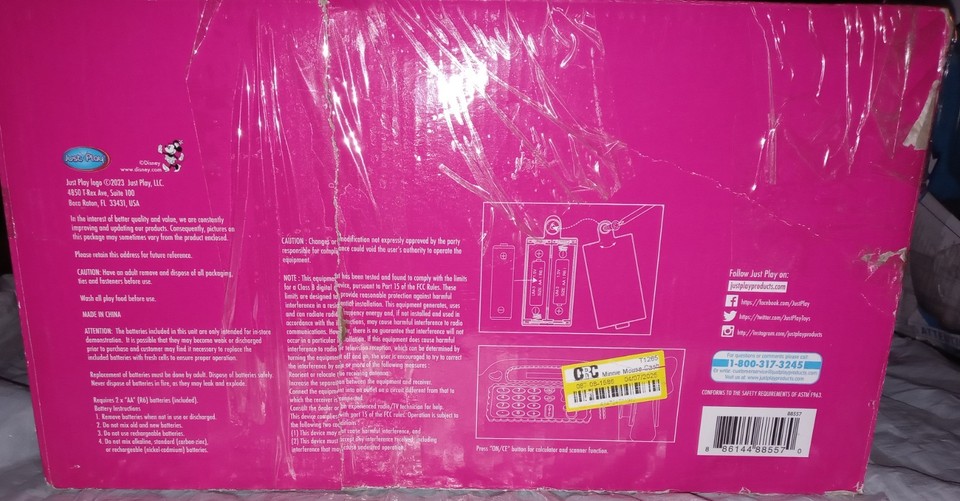 Disney MINNIE MOUSE Pink Electronic Cash Register W/ Bills, Coins ...