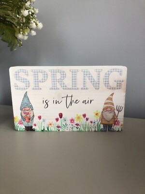 Gonk Spring is in the Air Wooden Free Standing Plaque | eBay UK
