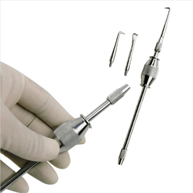 1set Dental Manual Crown Remover with 3 Tips Press Button Stainless ...