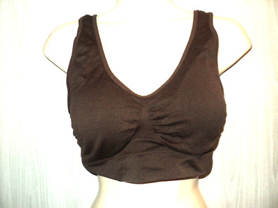 NEW Coobie Bra Sports Comfort Mastectomy Plus Pads Brown Sz XL (Runs ...