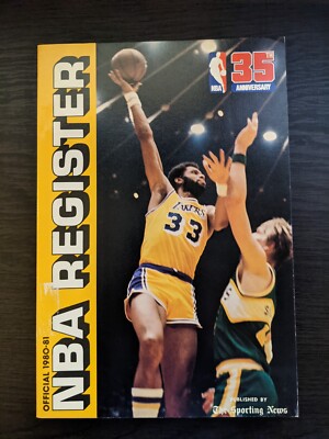1980-81 NBA THE SPORTING NEWS REGISTER 35TH ANNIVERSARY KAREEM ABDUL ...