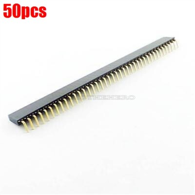 50Pcs 2.54MM Single Row Pin Header Right Angle Female Connector 1X40 ...