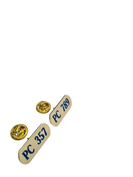 POLICE UK LAPEL BADGE TIE PIN x 2 SOLID BRASS PERSONALISED OWN PERSONAL ...