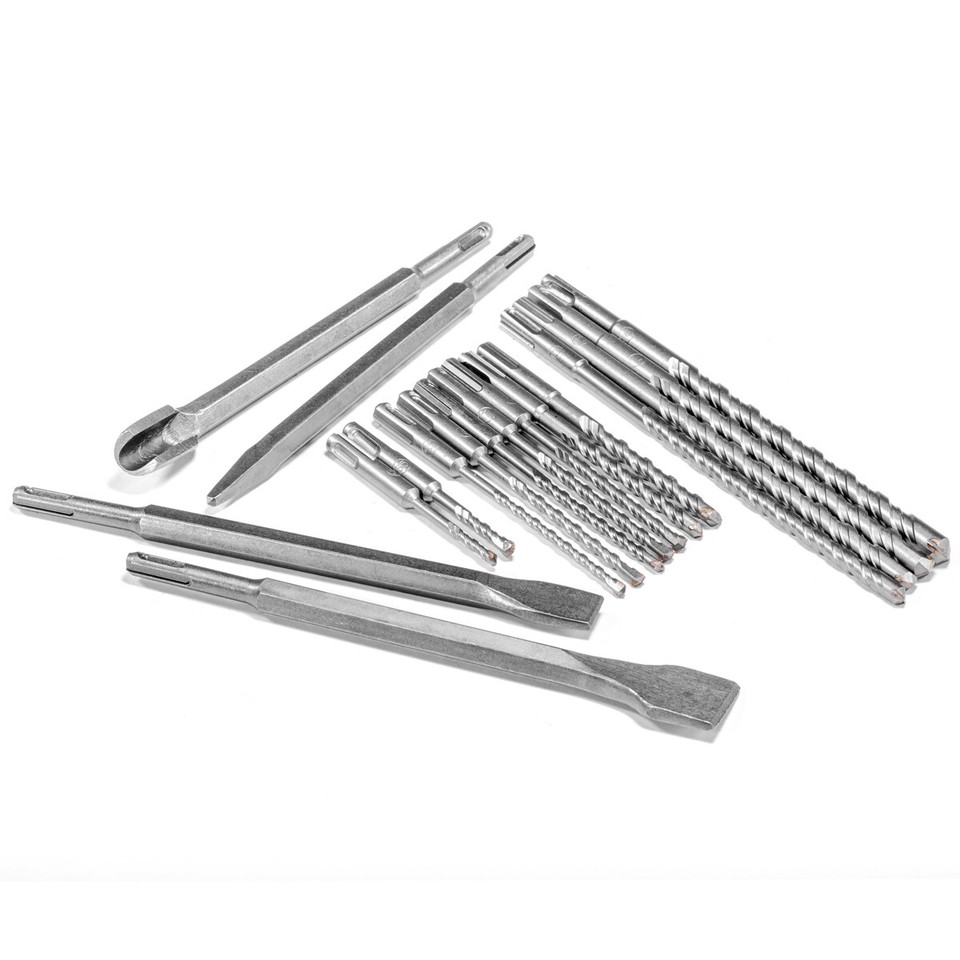 17PC Drill Bits & Chisel SDS PLUS Rotary Hammer BIt Set Fits Bosch ...