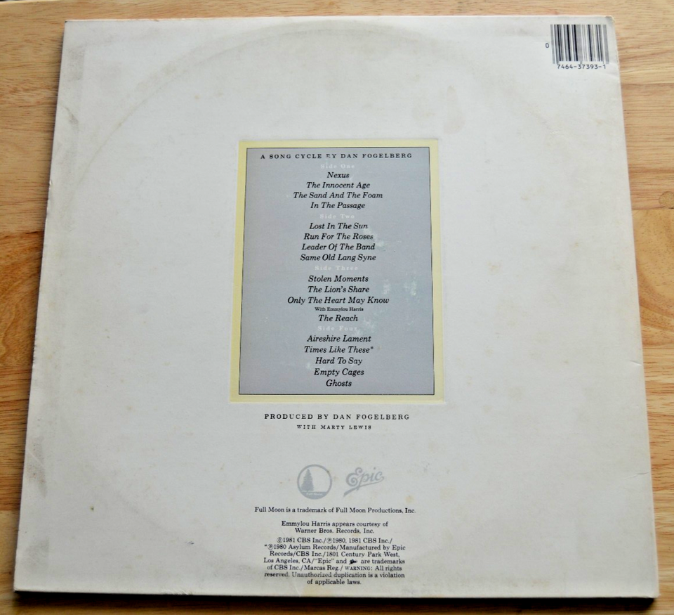 Dan Fogelberg*The Innocent Age*Full Moon KE2 37393*1981*VG+*incl ...