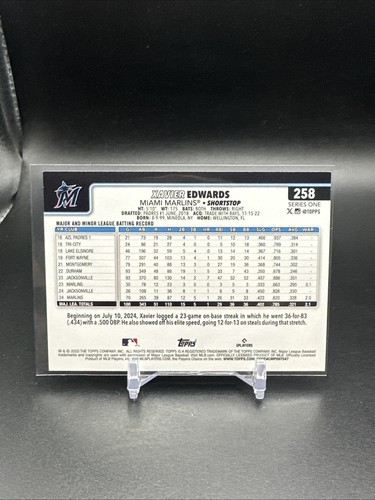 2025 Topps Series 1 Xavier Edwards #258 Miami Marlins Baseball Card | eBay