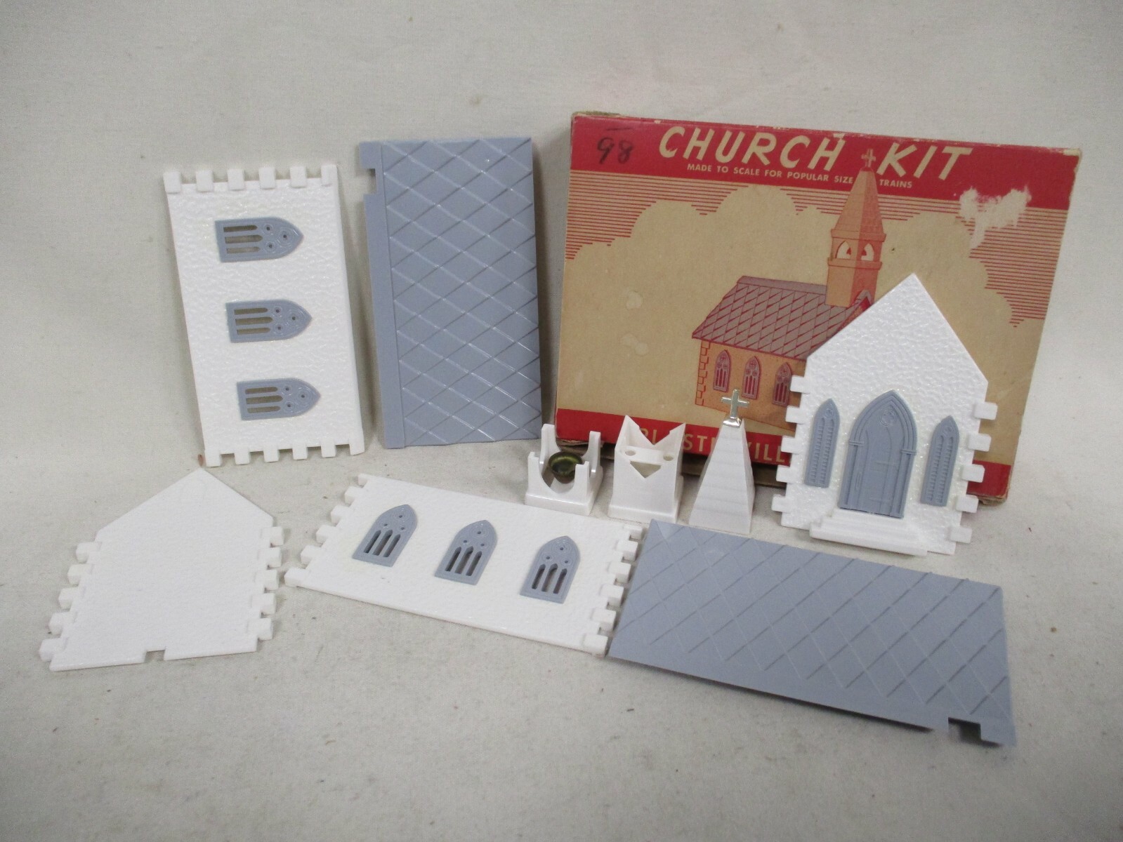 Bachmann Plasticville CC-8 Church Kit Small Gray Roof Model Train ...