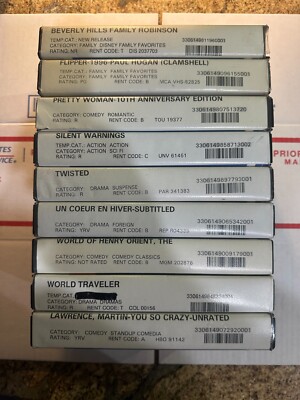 RARE Blockbuster VHS Clamshell Case Lot 9 Tapes Hollywood CA Store | eBay